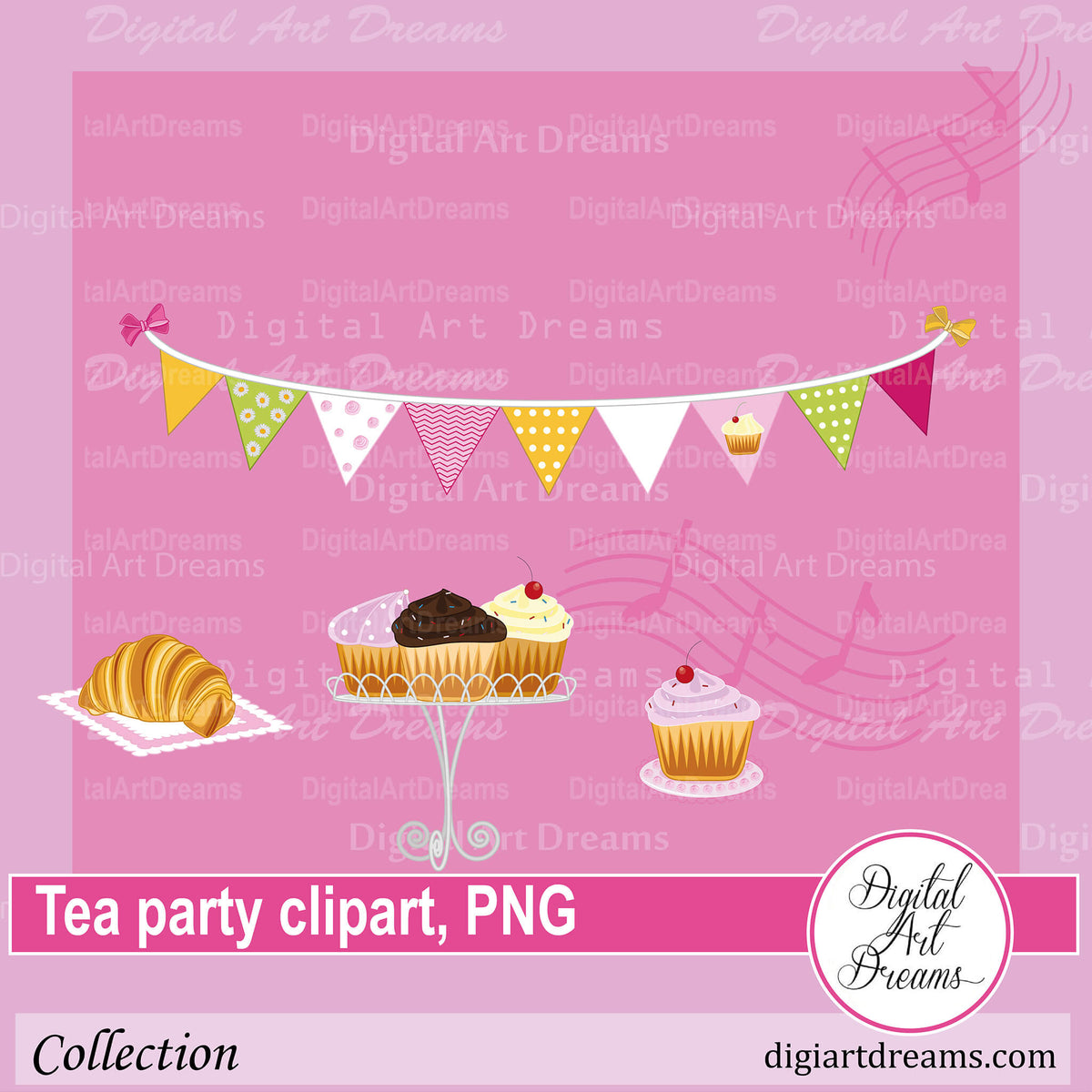 Cute Tea Party Clipart Images png for Scrapbooking, Cards – Digital Art ...