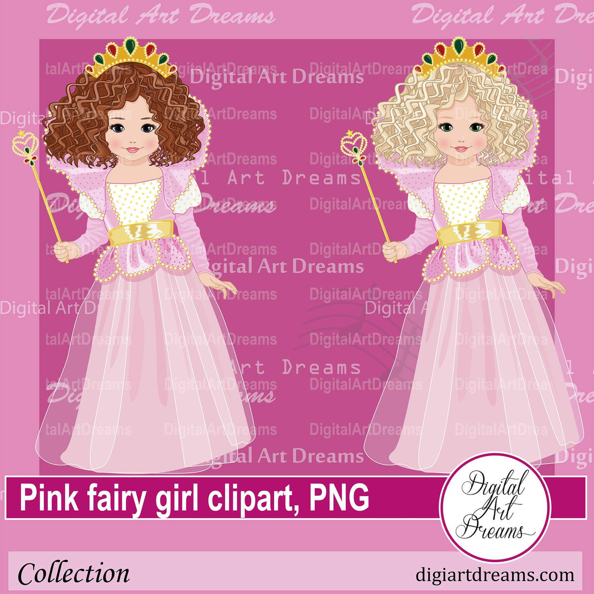 Pink Princess Dress Clipart