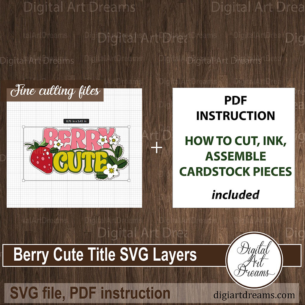 Berry Cute Scrapbook Titles | SVG Layers – Digital Art Dreams