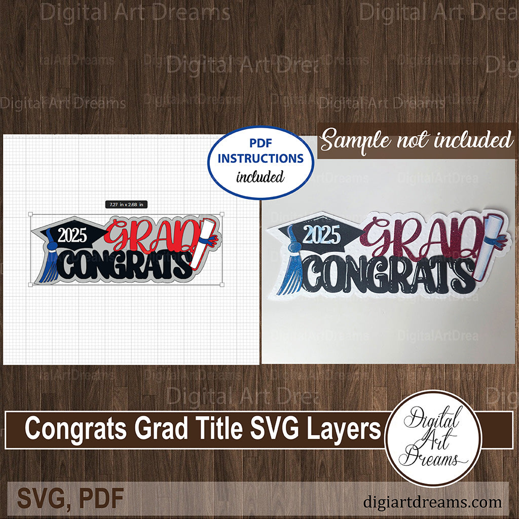 Congrats Grad | Graduation Scrapbook Titles | SVG Layers – Digital Art ...