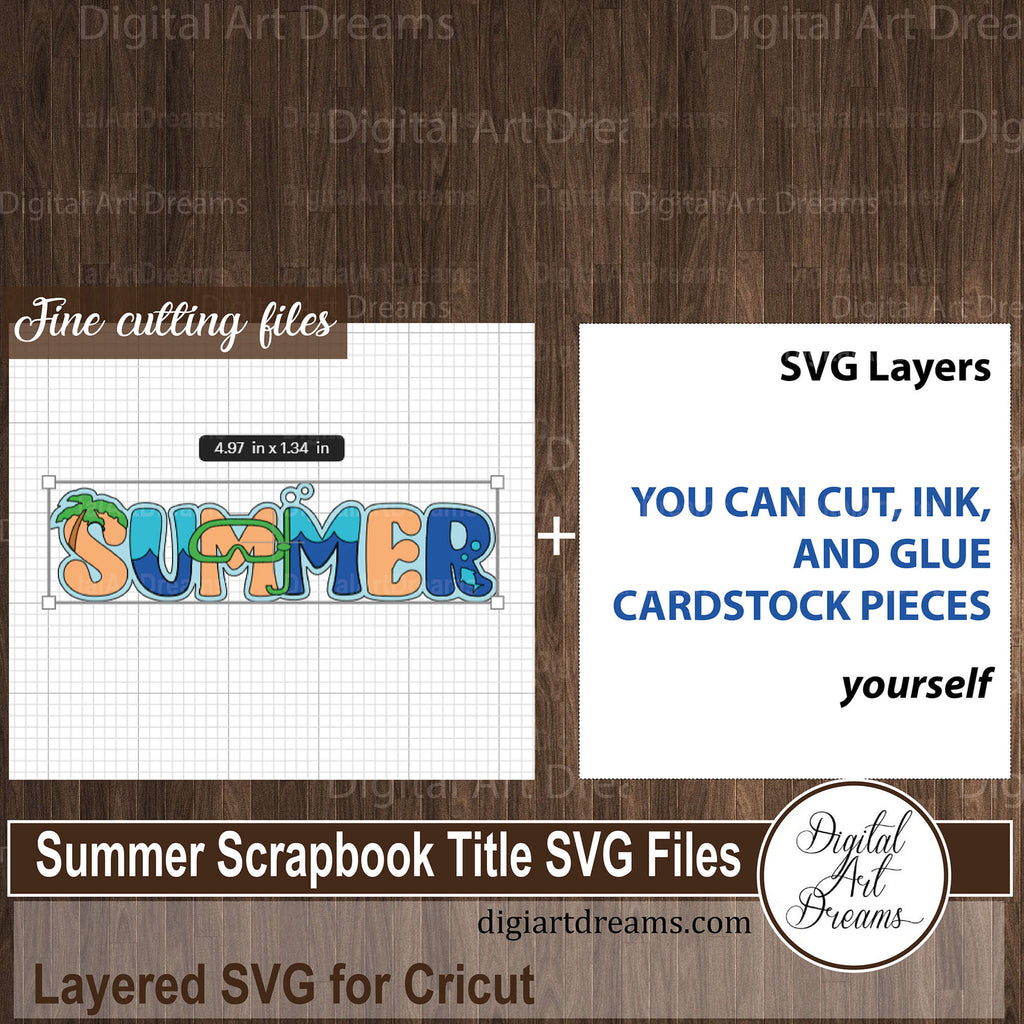 Summer Scrapbook Title | Scuba Diving Scrapbooking Titles | SVG Layers ...