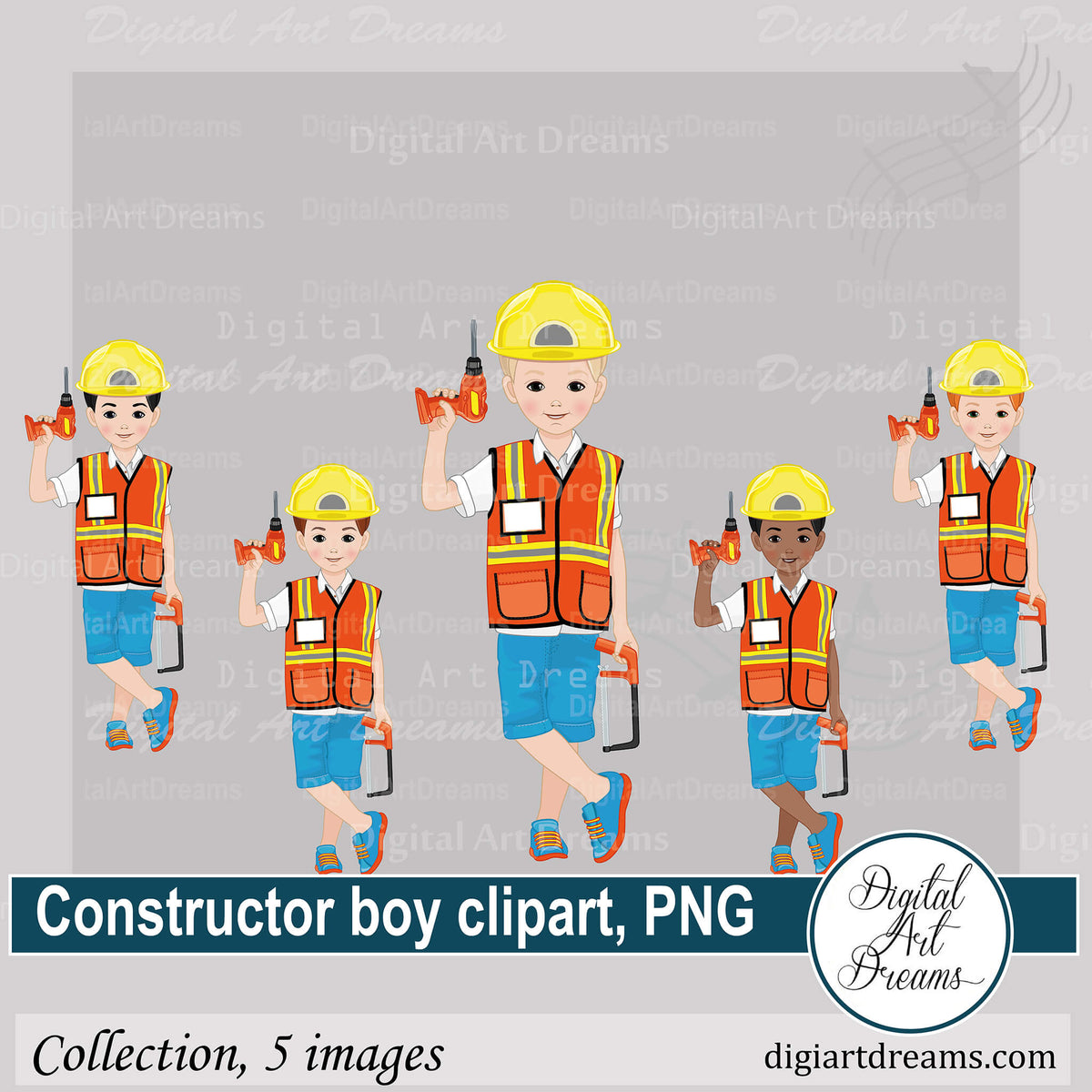 Kid Construction Worker Clipart