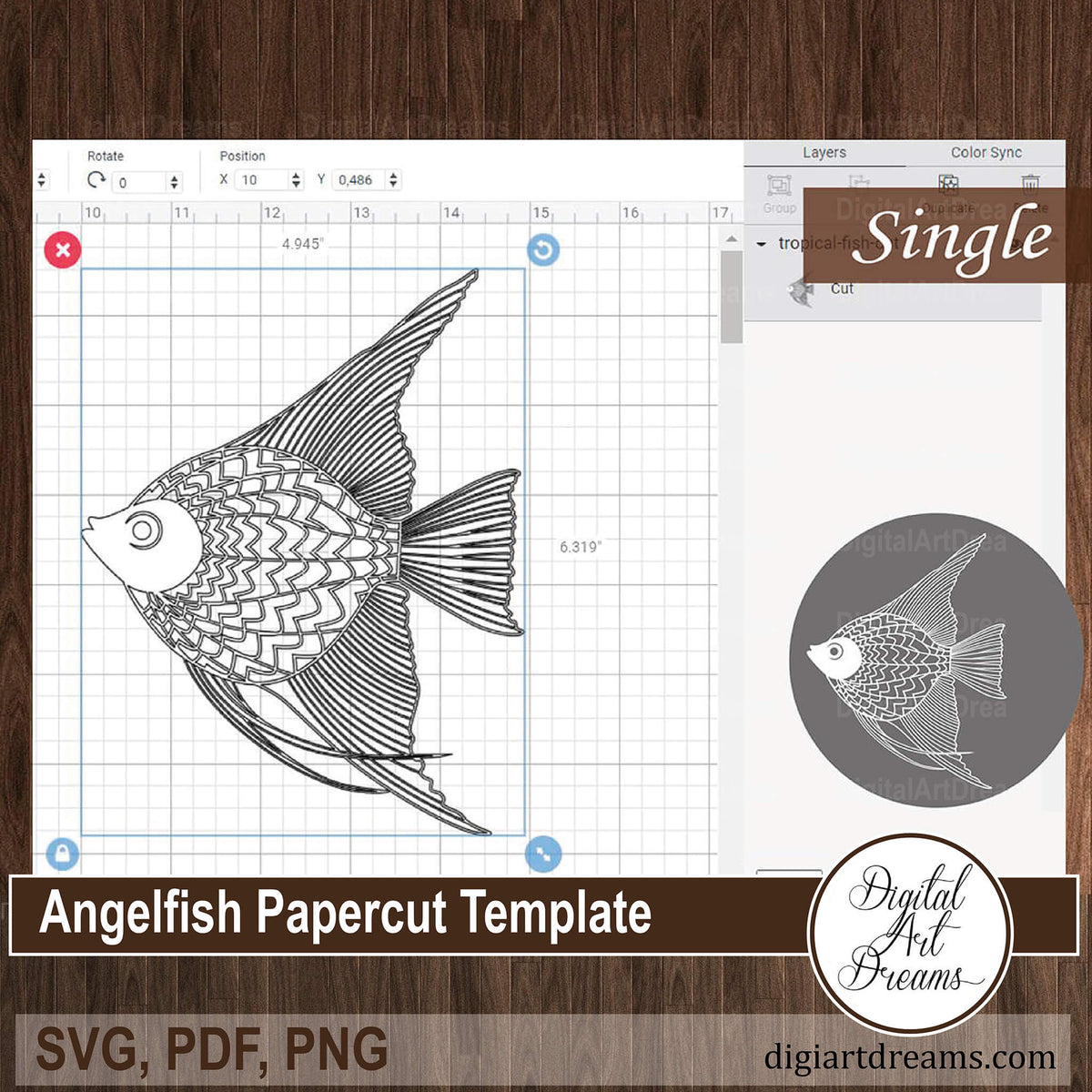 Angelfish SVG | Tropical Fish Template for Cricut – Digital Art Dreams