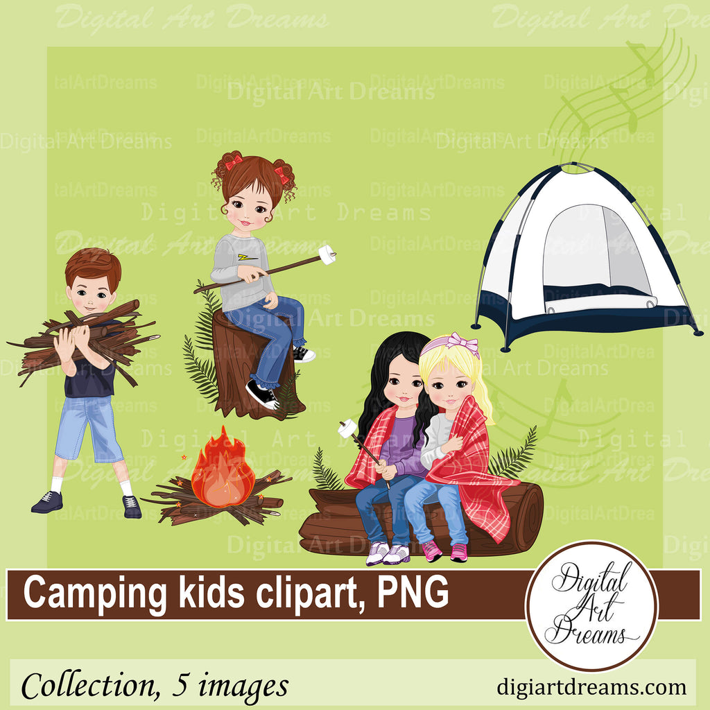 Camping Clipart | Cute Character Design | Digital Art Dreams