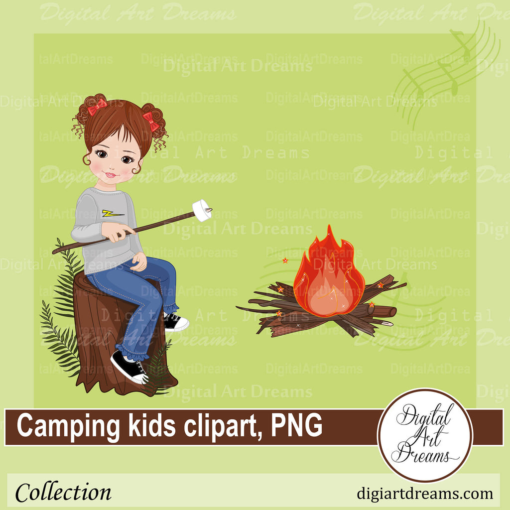 Camping Clipart | Cute Character Design | Digital Art Dreams