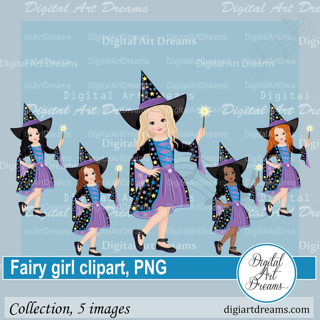 Wizard Girl Clipart Images for Halloween Crafts – Digital Art Dreams