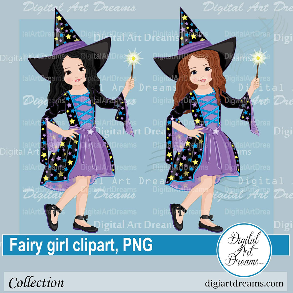 Wizard Girl Clipart Images for Halloween Crafts – Digital Art Dreams