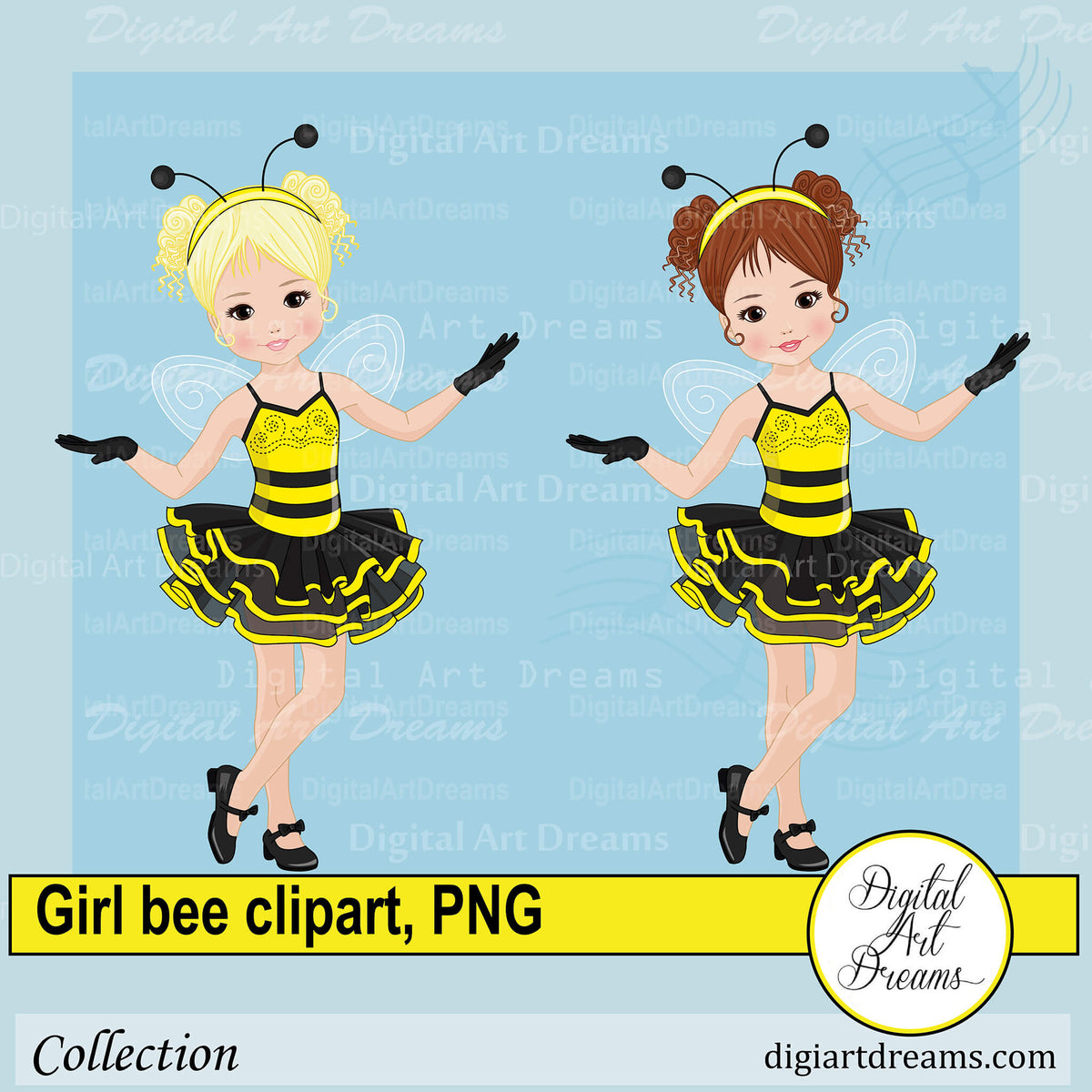 Girl Bee Clipart | Cute Characters | Digital Art Dreams