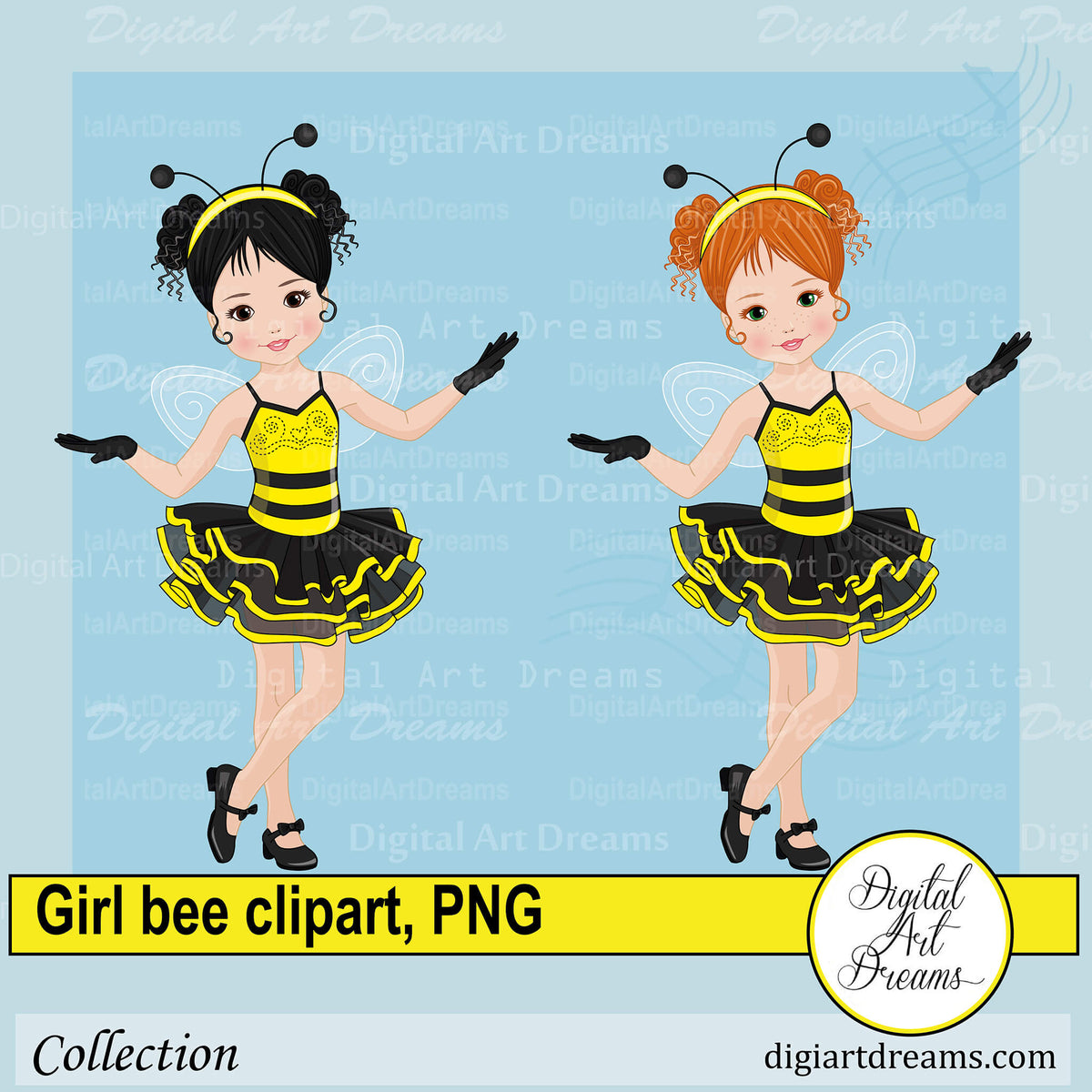 Girl Bee Clipart | Cute Characters | Digital Art Dreams