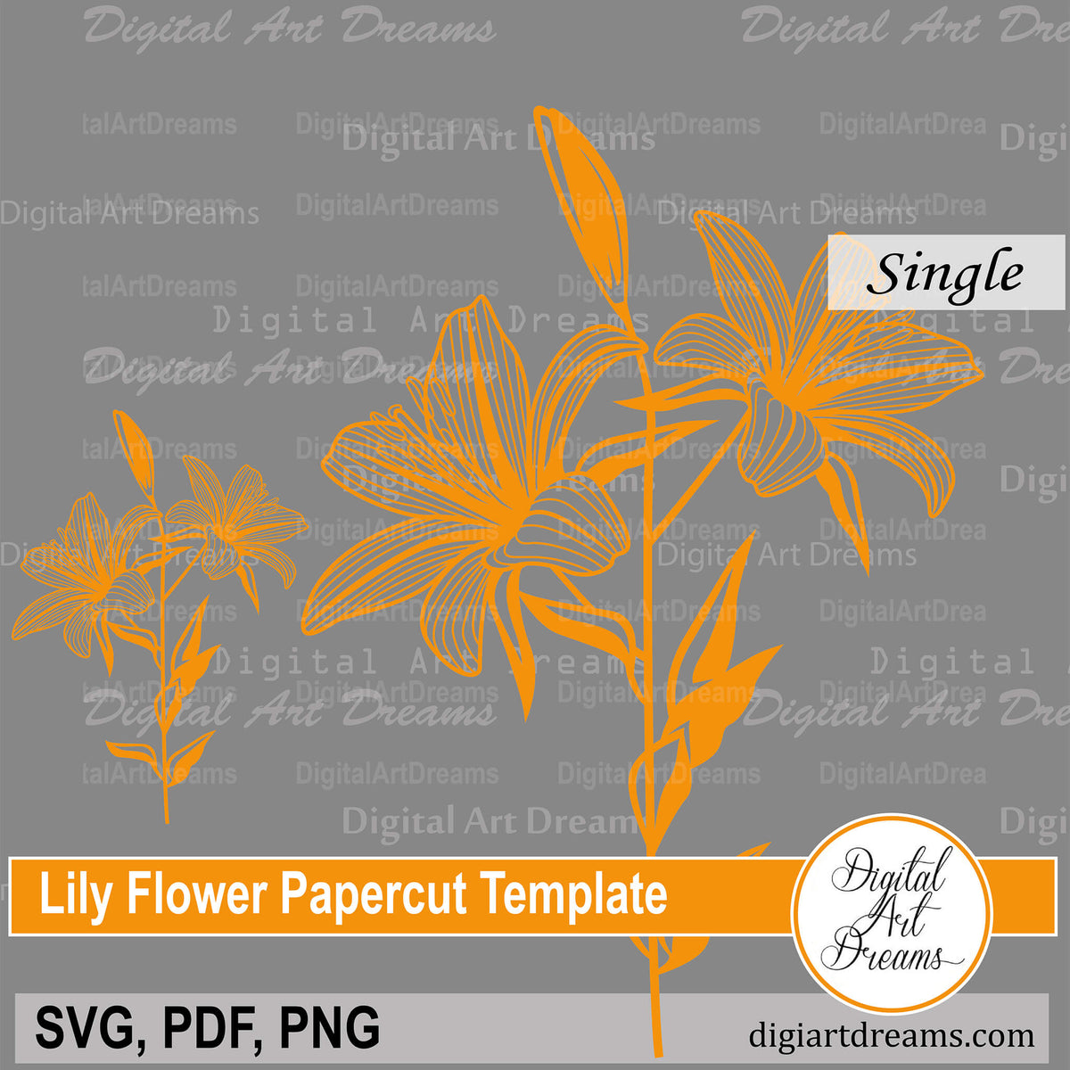Lily SVG Download | Flower Paper Cutting Templates Cricut – Digital Art ...