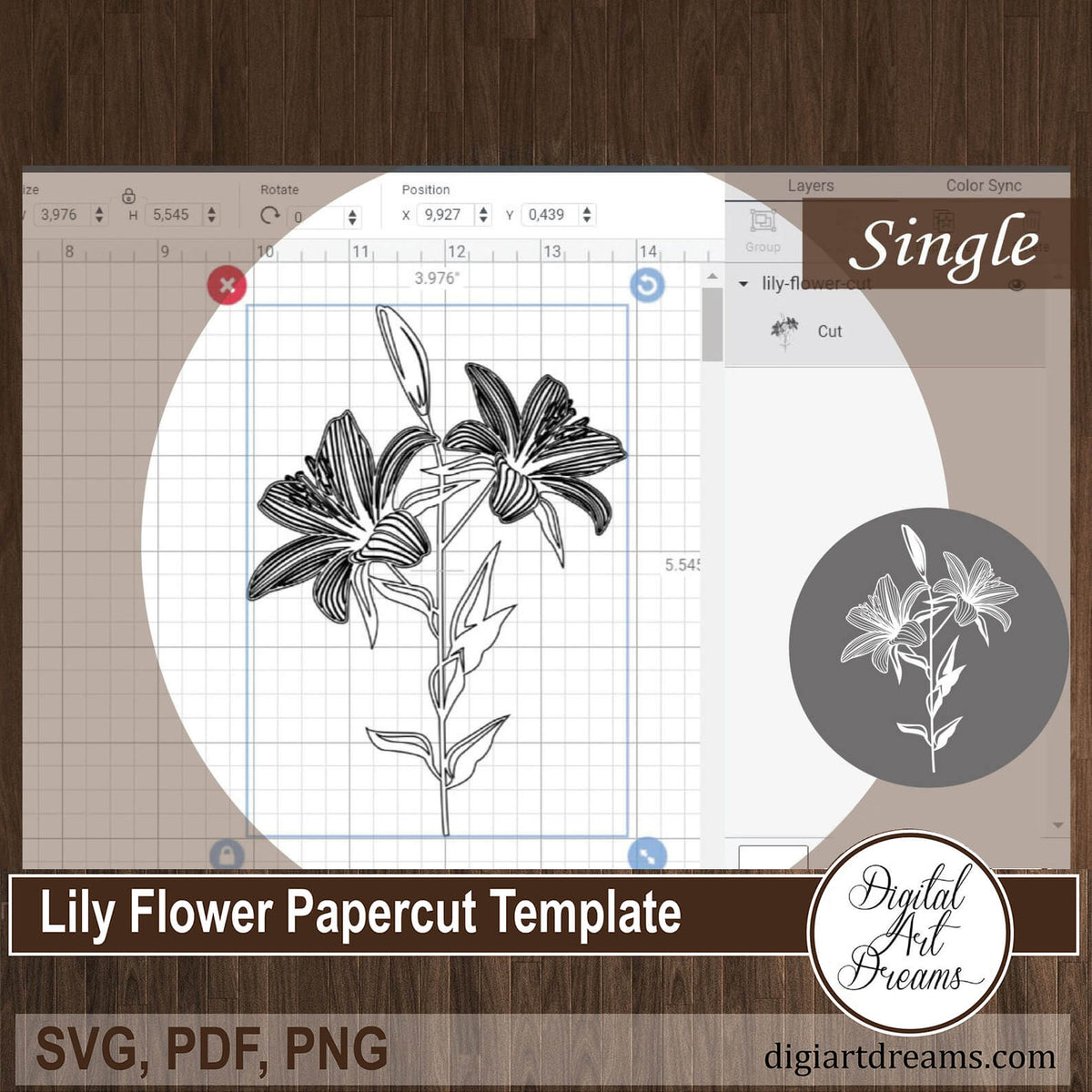Lily SVG Download | Flower Paper Cutting Templates Cricut – Digital Art ...